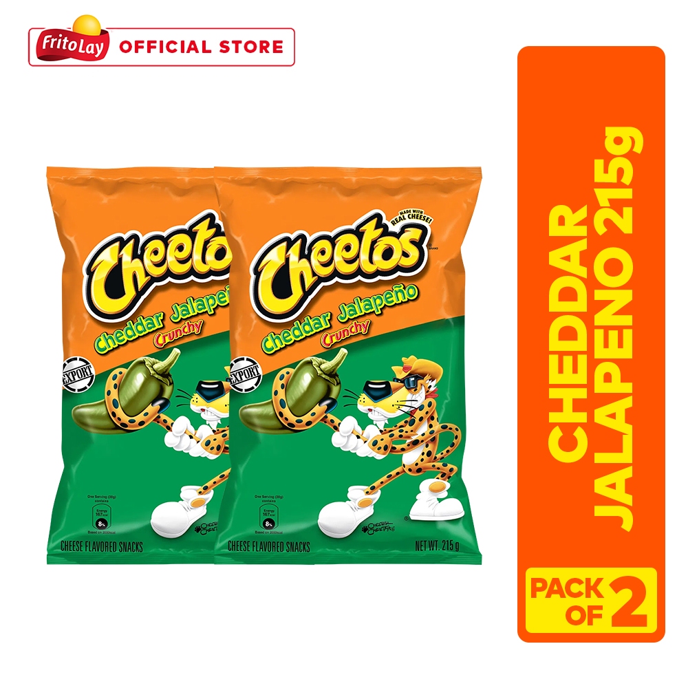 Cheetos Crunchy Cheddar Jalapeno Cheese Flavoured Snack 215g - Pack of ...