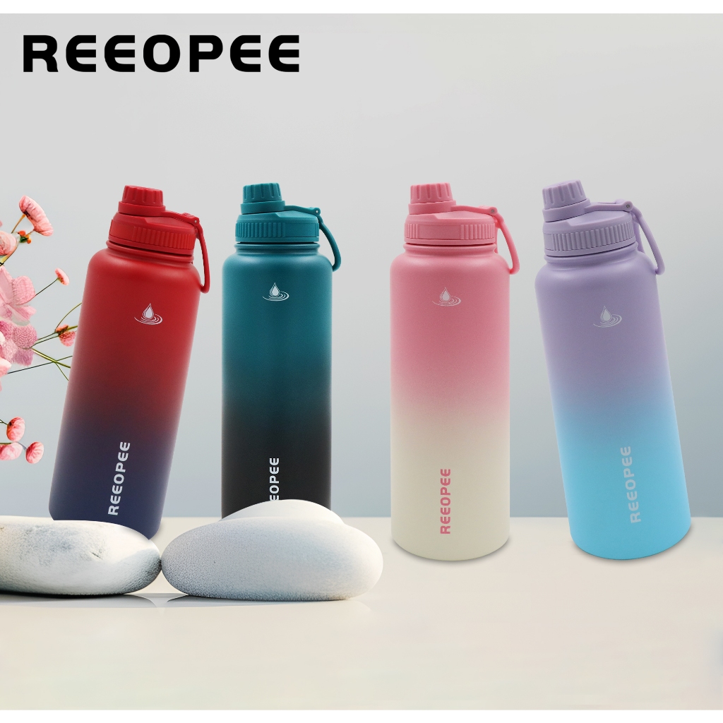 REEOPEE（22oz/32oz/40oz）Wide Mouth with Cap Lid Vacuum Insulated Tumbler ...