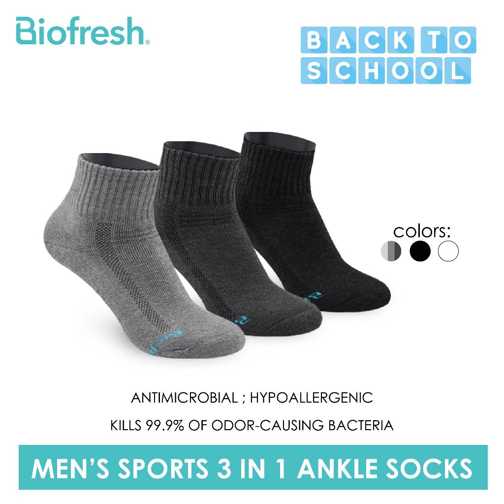 Biofresh Men's Cotton Thick Sports Ankle Socks 3 pairs in a pack ...