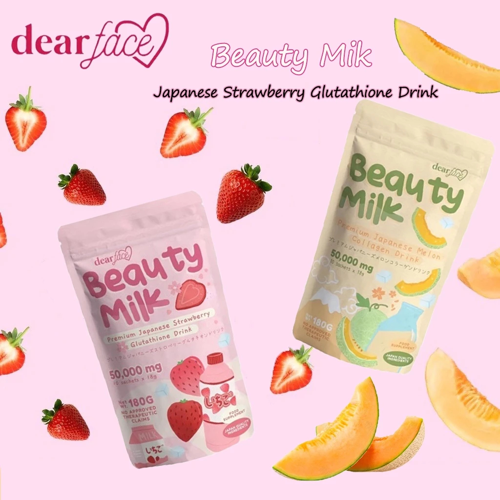 DEAR FACE Collagen Drink Fresh Milk Beauty Custard Strawberry Melon ...
