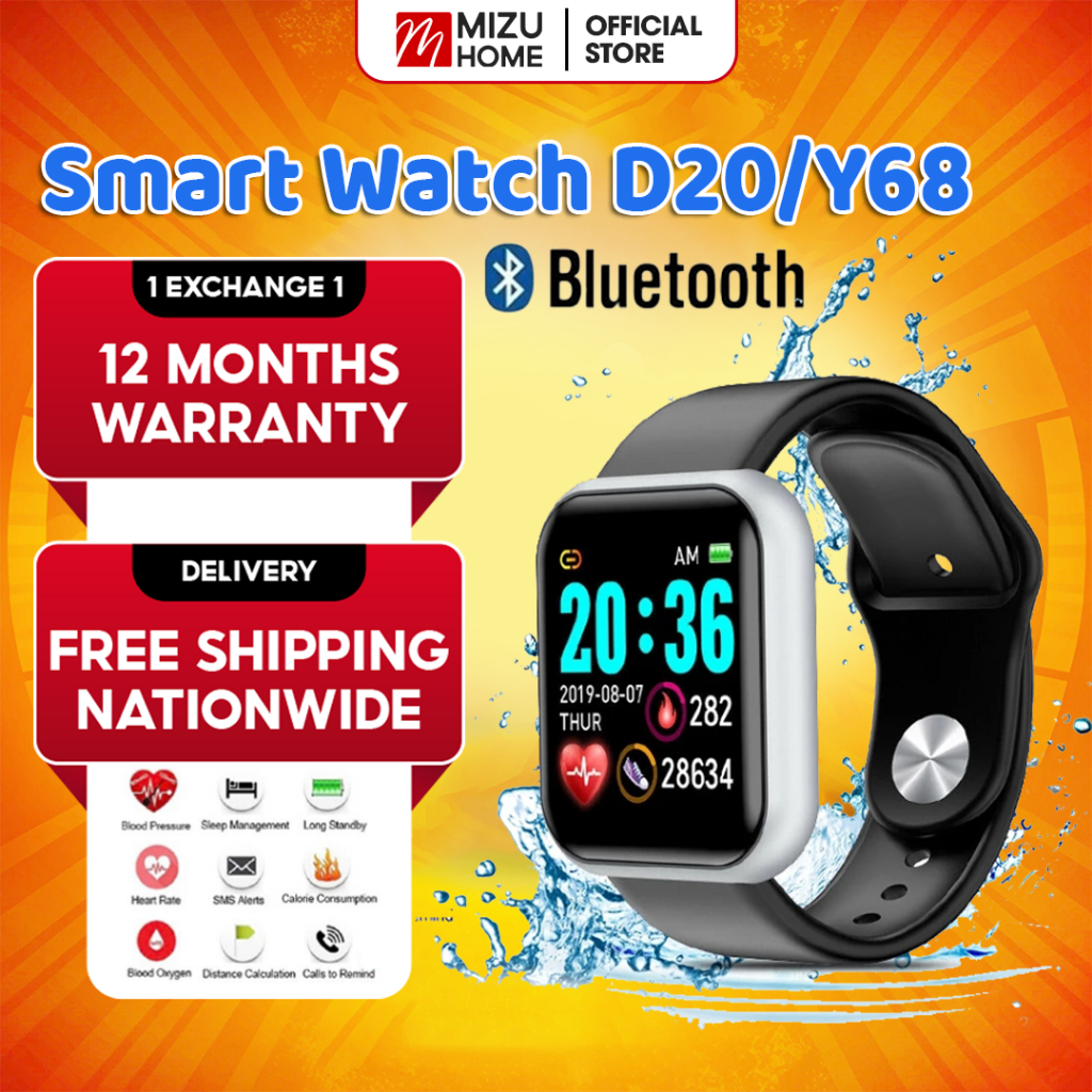 SQW D20 Pro Y68 Smartwatch Water Resistant Smartwatch With Bluetooth ...