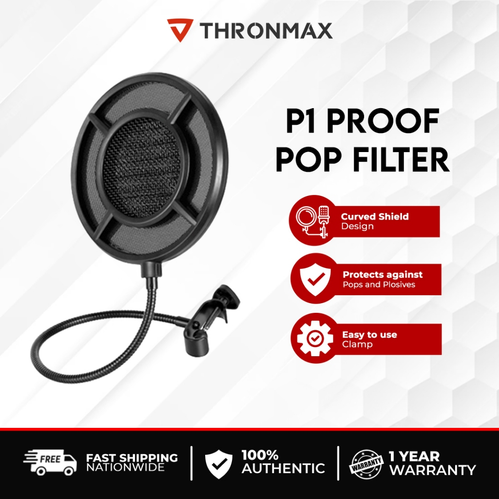 THRONMAX Professional Microphone Pop Filter Mask Shield For Any Other ...