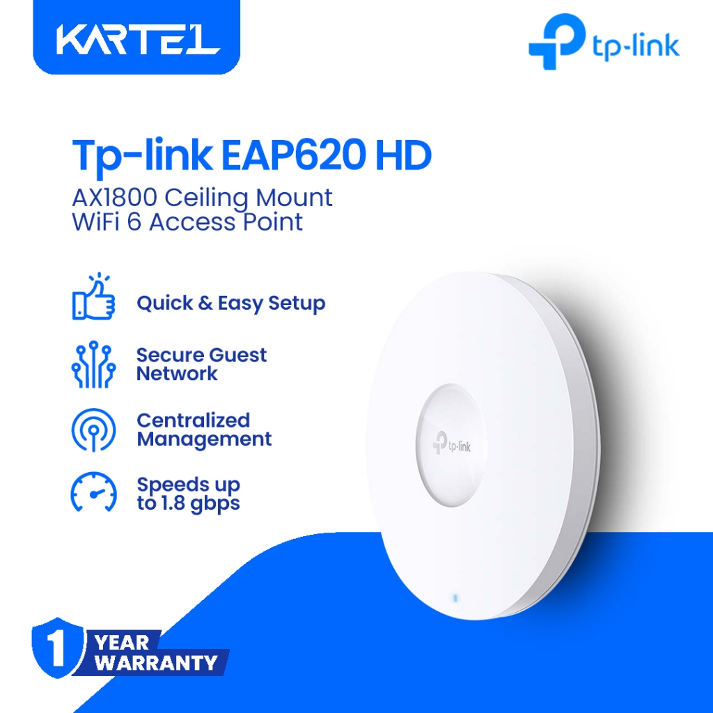 TP-LINK EAP620 AX1800 CEILING MOUNT WI-FI 6 ACCESS POINT | Shopee ...