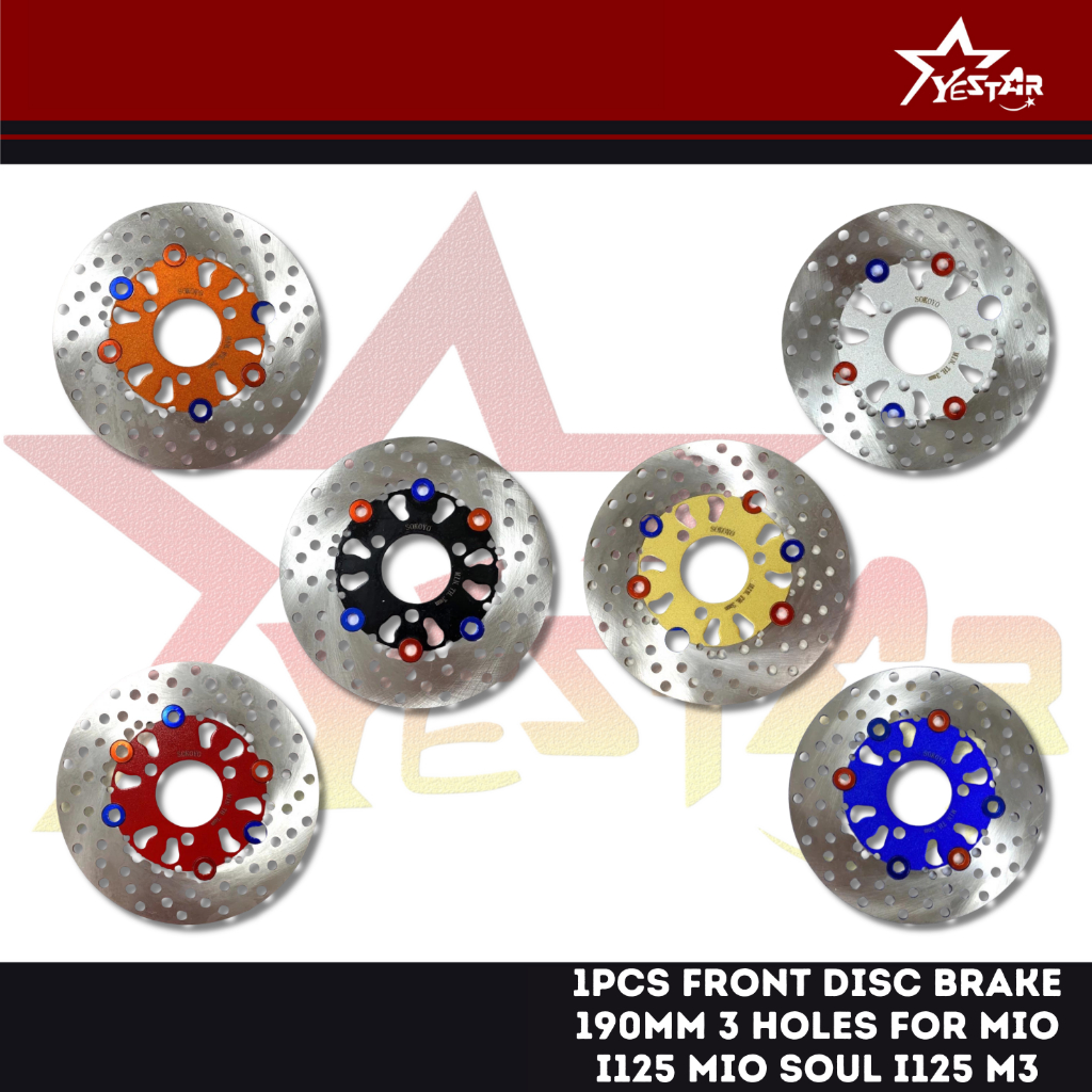Yestar PH Lighten Disc Plate 190mm Disc Pad Disc Brake 3 Holes for Mio ...