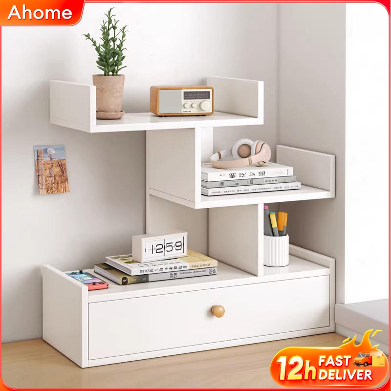 Desktop Tabletop Bookshelf Organizer Adjustable Portable Desktop Rack ...