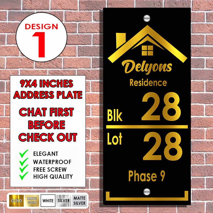 ADDRESS PLATE HOUSE NUMBER WATERPROOF ACRYLIC, CAN BE CUSTOMIZE SCREW ...