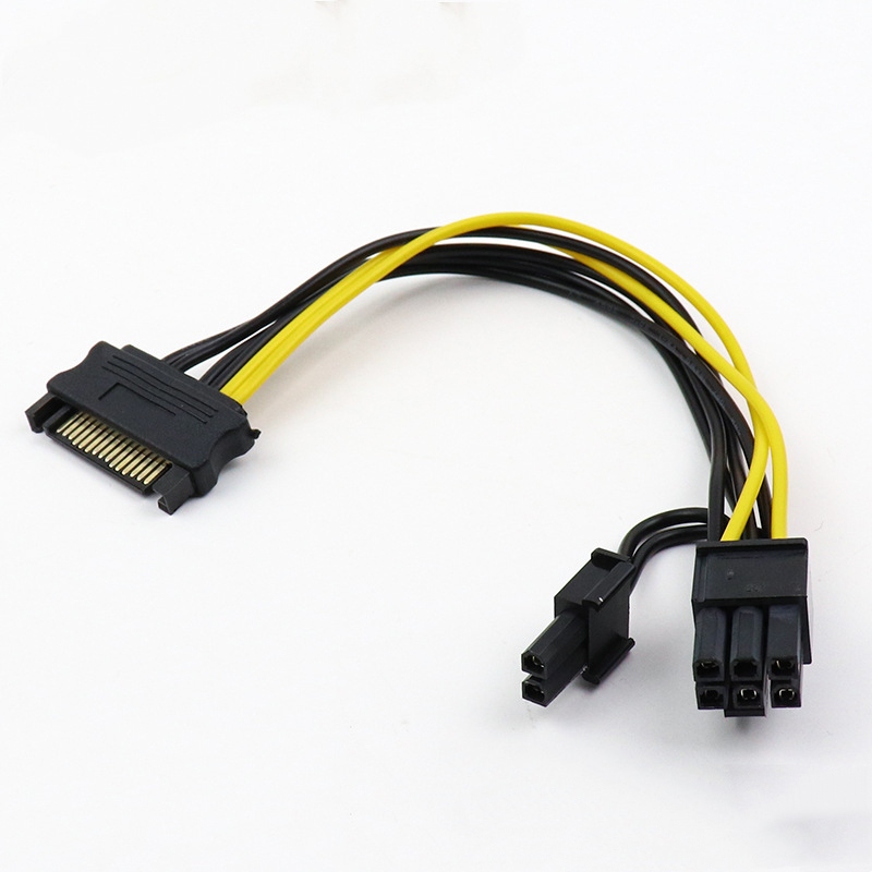 SATA to 8 Pin (6+2 Pin) Pcie GPU Male Video Card Power Supply Cable ...