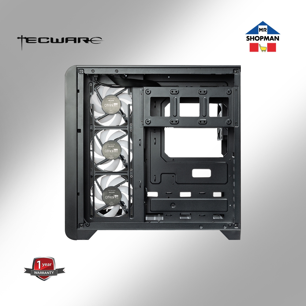 Tecware ARC ATX Curved TG Case + 4x ARGB Fans w/ CPU & GPU Display PC ...