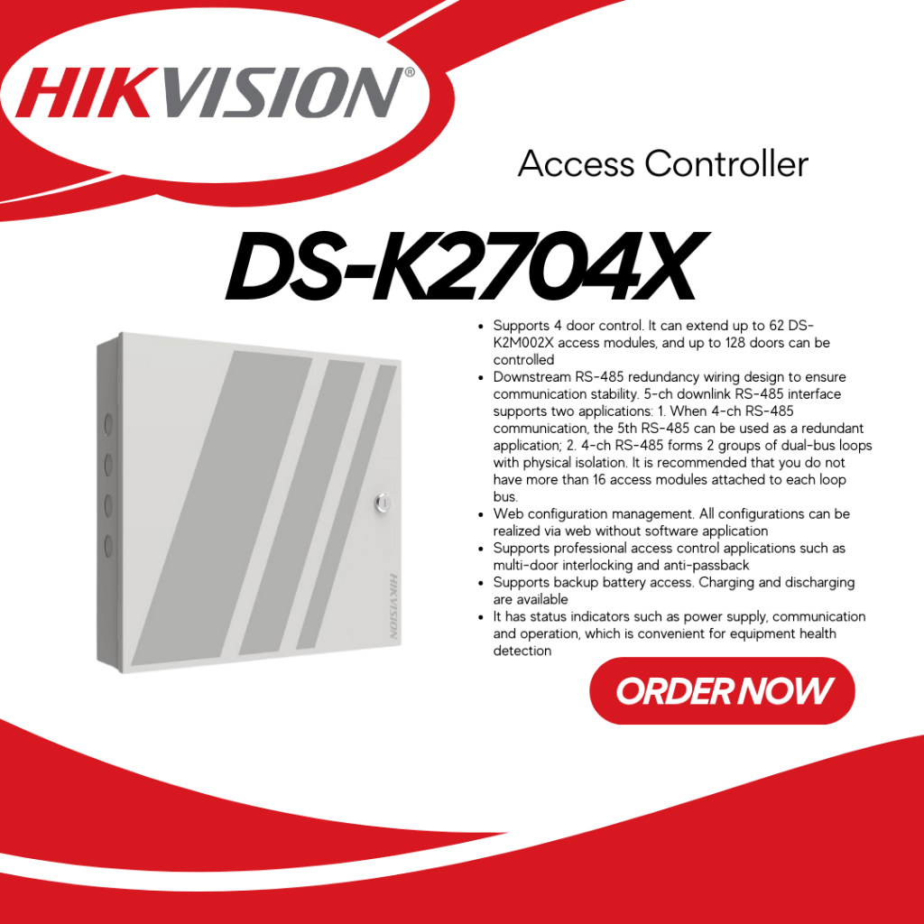 HIKVISION (DS-K2704X) - Access Controller - Secure Your Space with Advanced Features & User ...