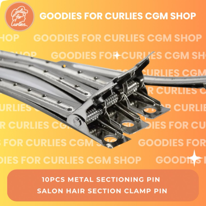 CURL REPUBLIC 10pcs Metal Sectioning Pin Salon Hair Section Clamp Pin ...