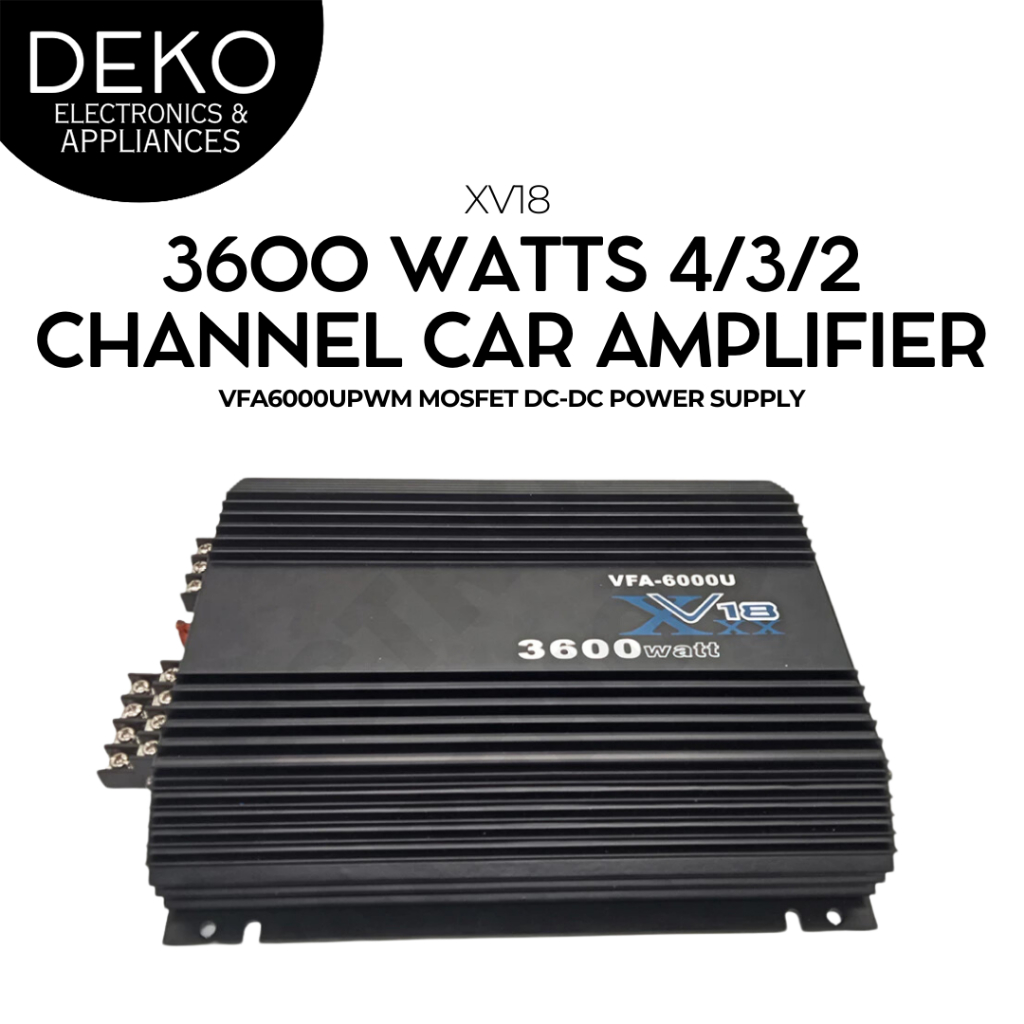 XV18 VFA6000U 3600 Watts 4/3/2 Channel Car Audio Power Amplifier with ...
