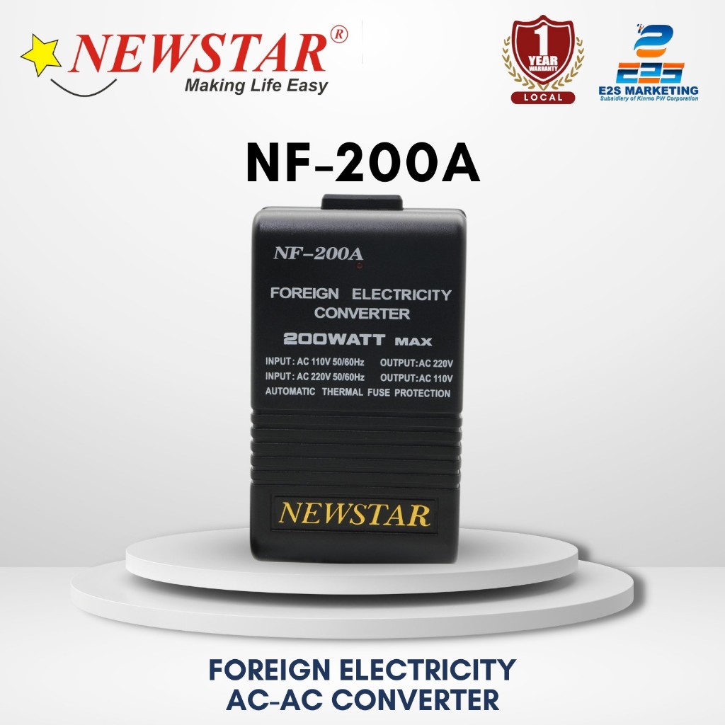 Newstar Foreign Electricity AC-AC Converter 200Watts NF-200A | Shopee ...