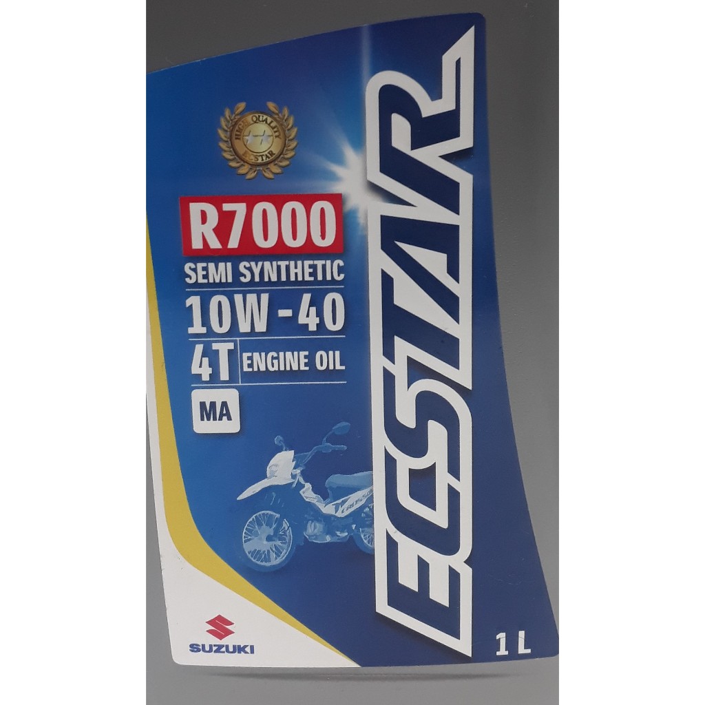 Suzuki Genuine Oil ECSTAR R7000 Semi Synthetic API SL SAE 1L 10W-40 ...