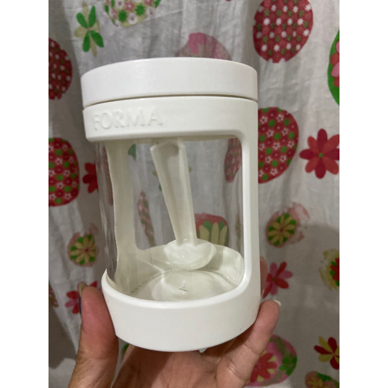 Glass jar garapon with white cover and spoon from England | Shopee ...