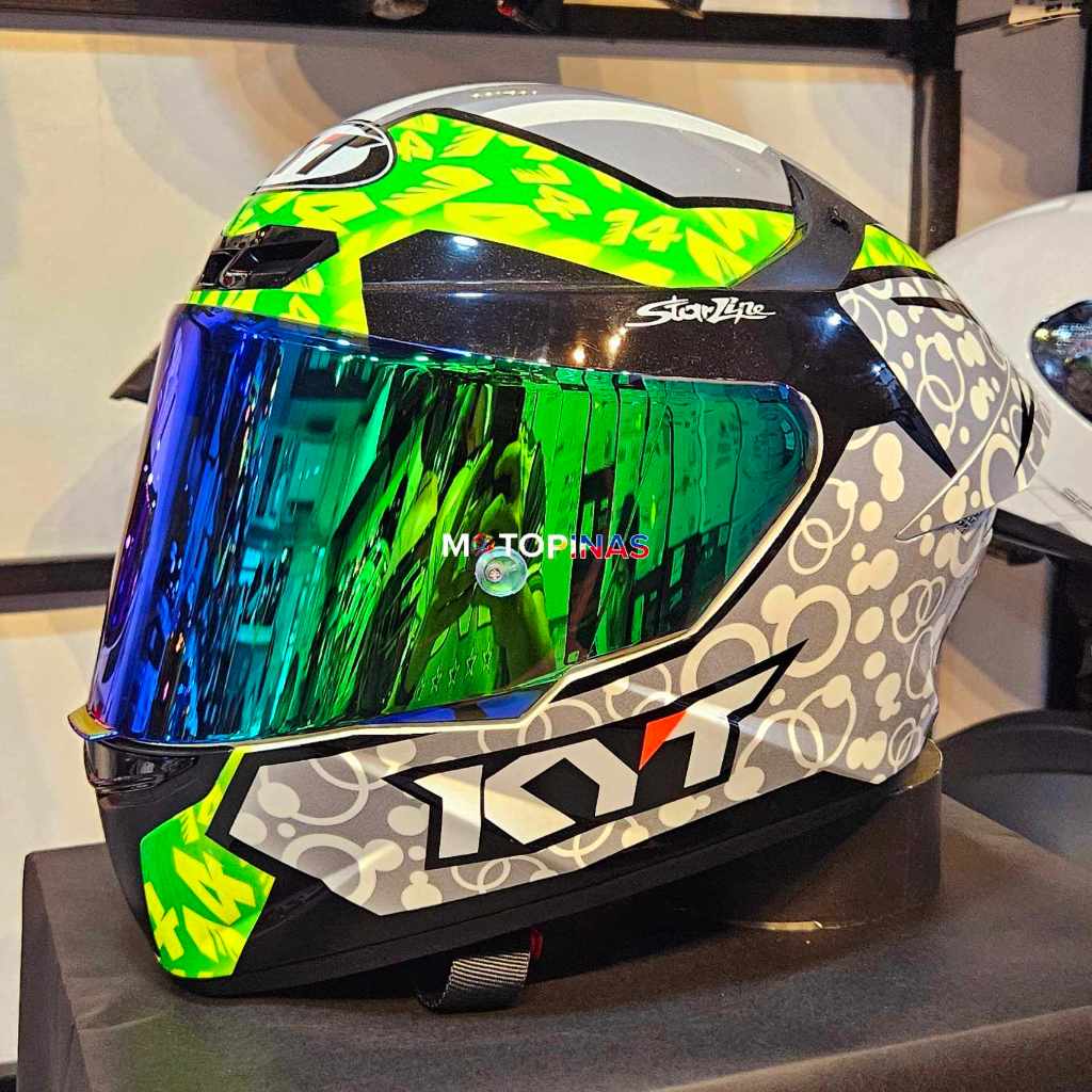 KYT TT-Course Arbolino Fullface Helmet Single Visor and Iridium Lens | Shopee Philippines