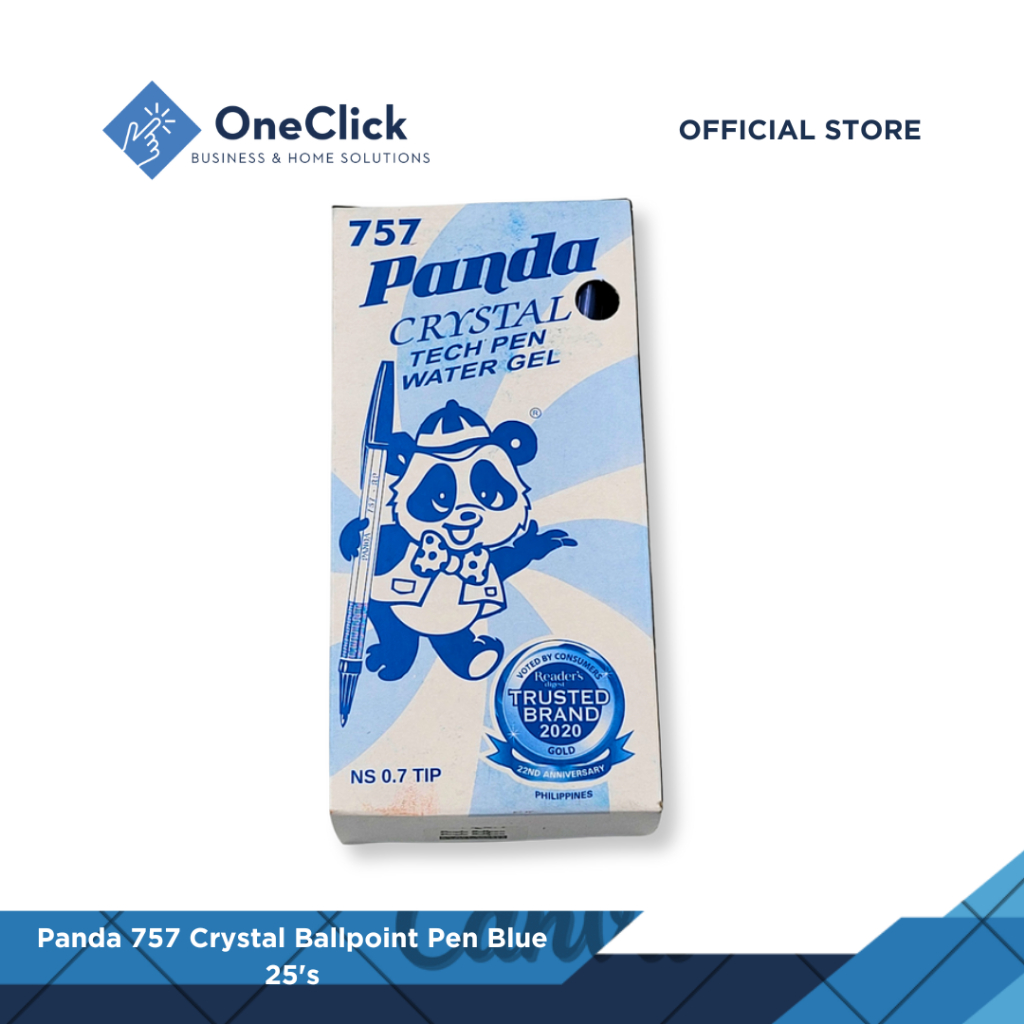 Panda 757 Crystal Ballpoint Pen 25's - Black/Blue/Red | Shopee Philippines