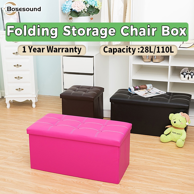 Foldable Chair Sofa Ottoman Storage Box Stool Rectangular Storage Stool ...