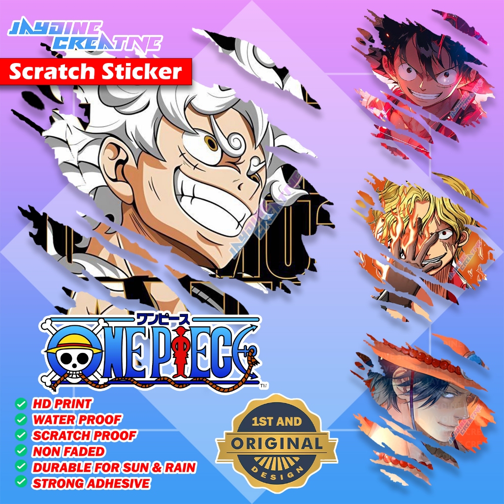 One Piece Scratch Design Sticker Indoor Outdoor Vinyl Sticker ...