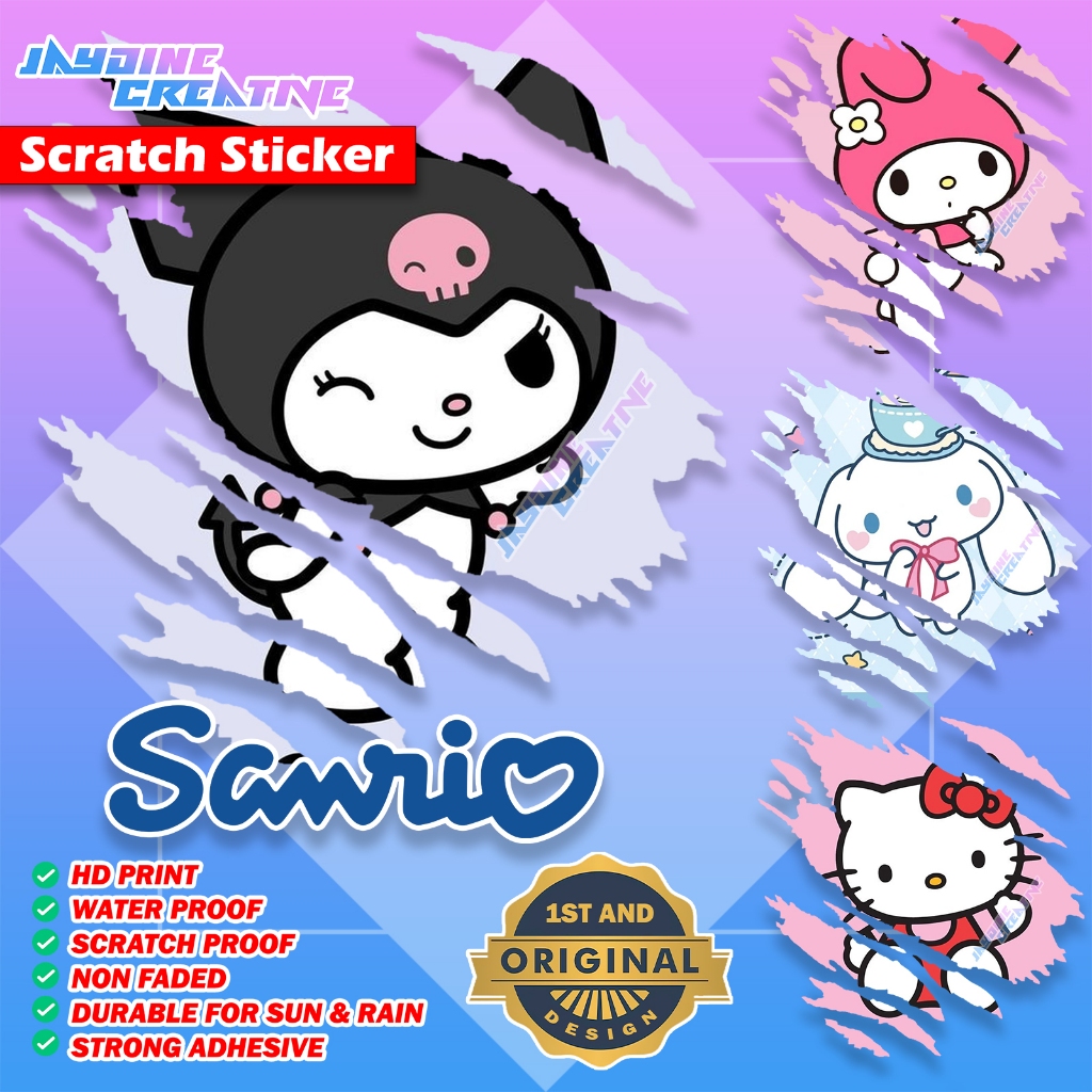 Sanrio - Cartoons Scratch Design Sticker, Indoor Outdoor Vinyl Sticker ...