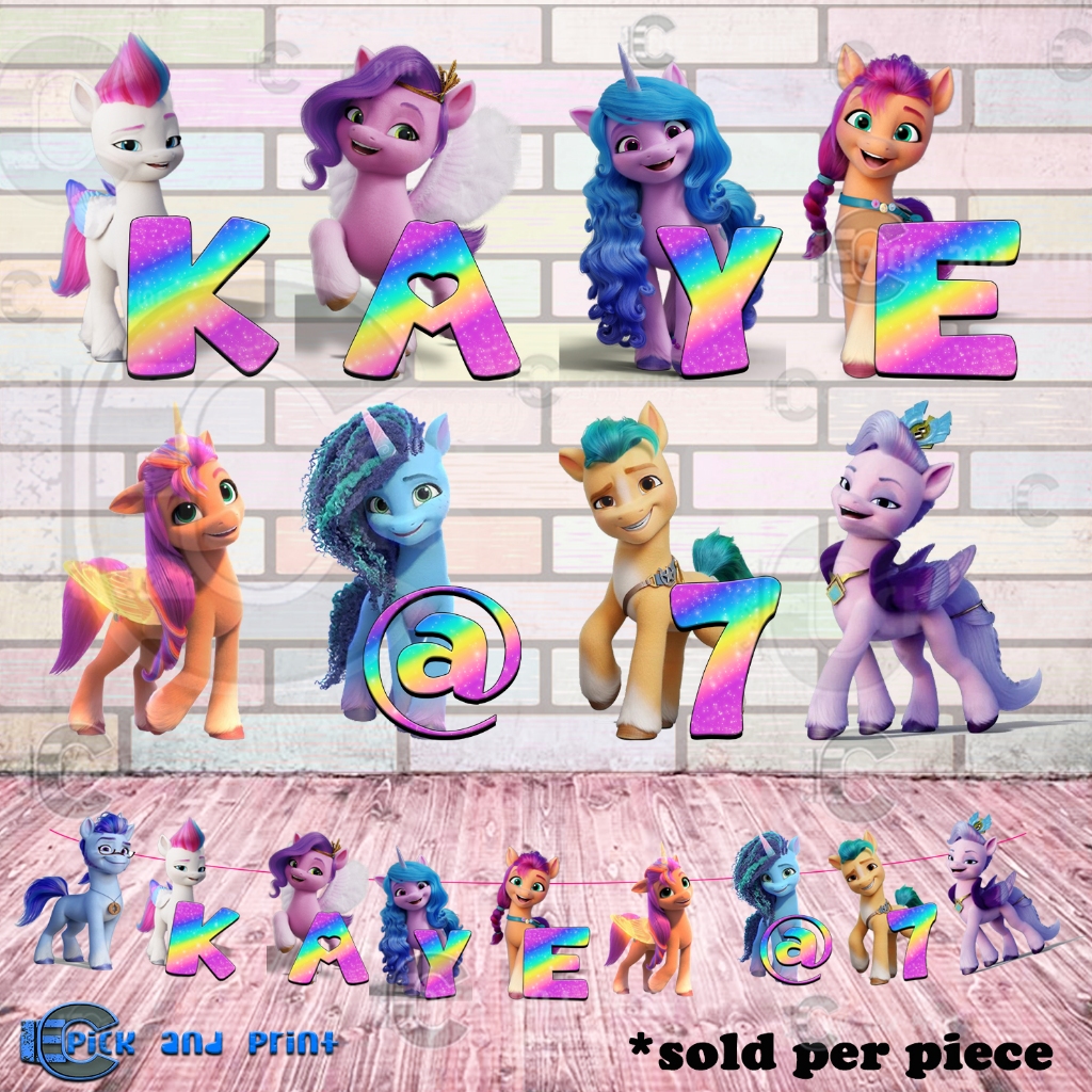 Personalized New Gen My Little Pony Character Name Banner Bunting ...