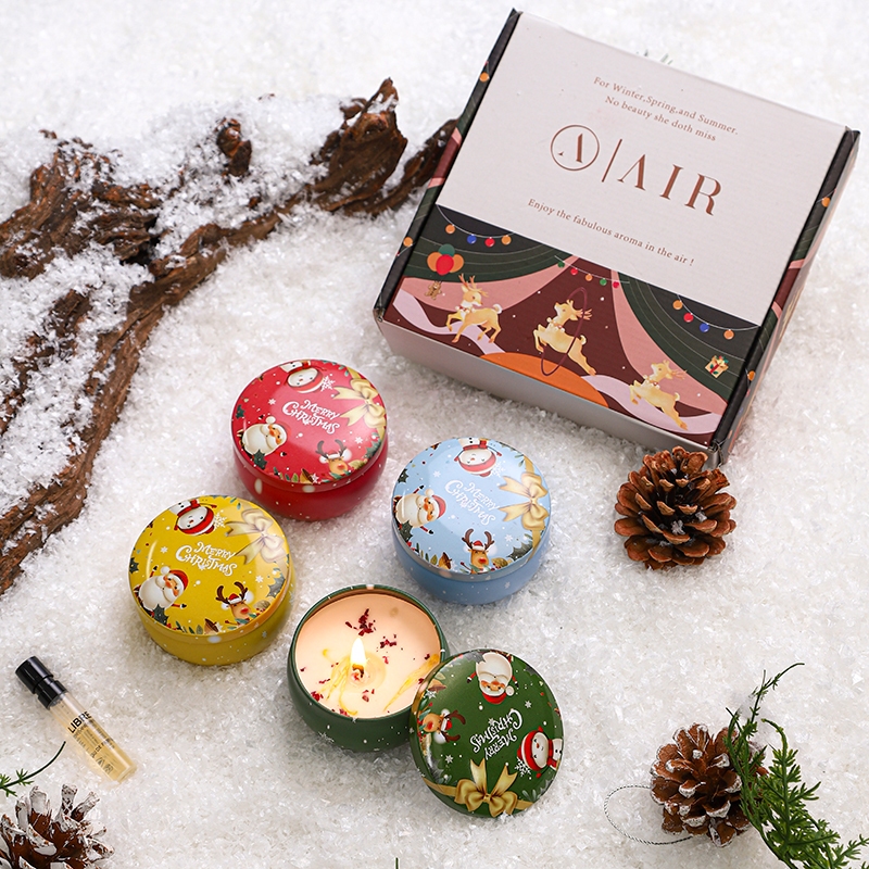Christmas Gift 4 PCS/Box Christmas Scented Candle Gift Fragrance Candle ...