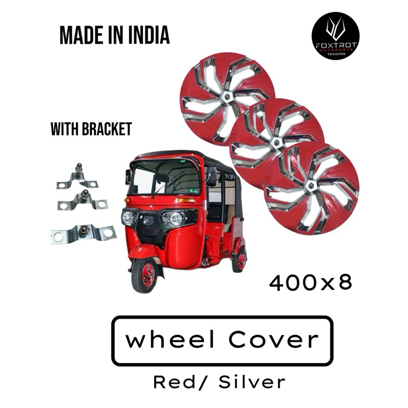 BAJAJ RE TVS KING Wheel Cover Hub Cap 400x8 Made in India(set 3pcs Two ...