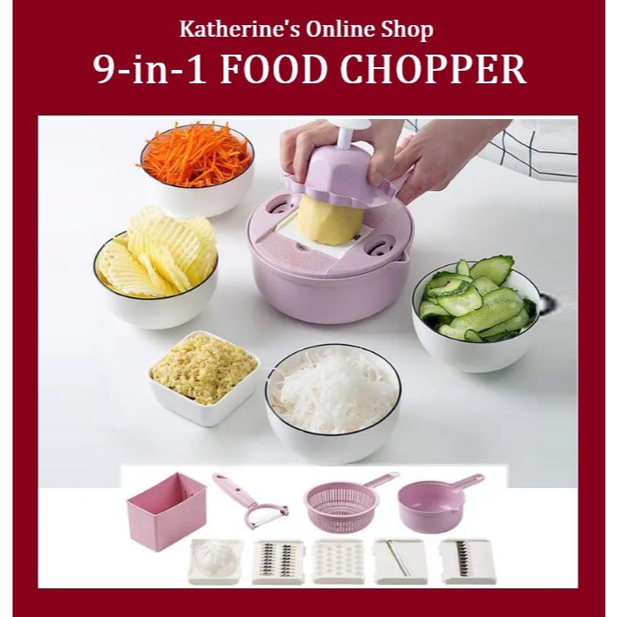 9-in-1 Multi-Function Chopper Easy Food Slicer Mandolin Vegetable ...