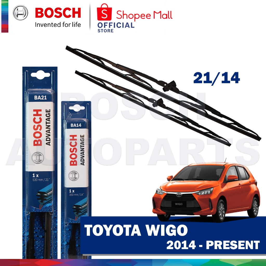Bosch Advantage Wiper Blade Set for Toyota Wigo 2014 - Present Size 21/14 | Shopee Philippines