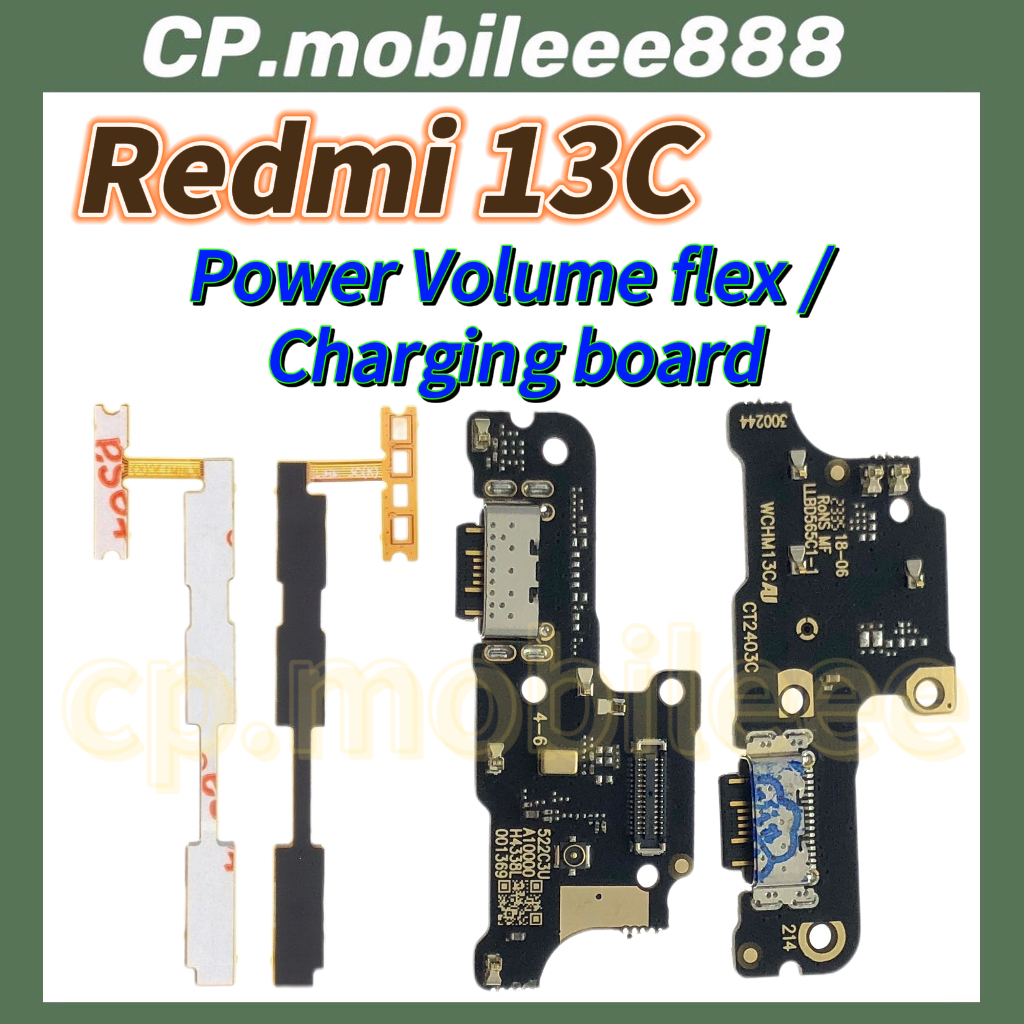 Redmi 13C Power Volume Flex Button Switch USB Charging Port Board For ...