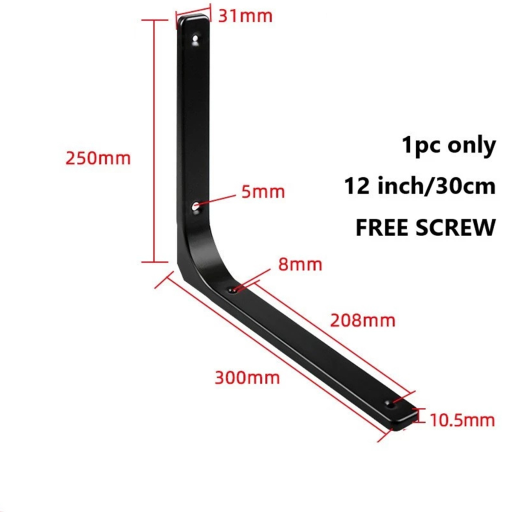 Various sizes Shelf Bracket Wall L-shaped Fixed Bracket Shelf Support 6 ...