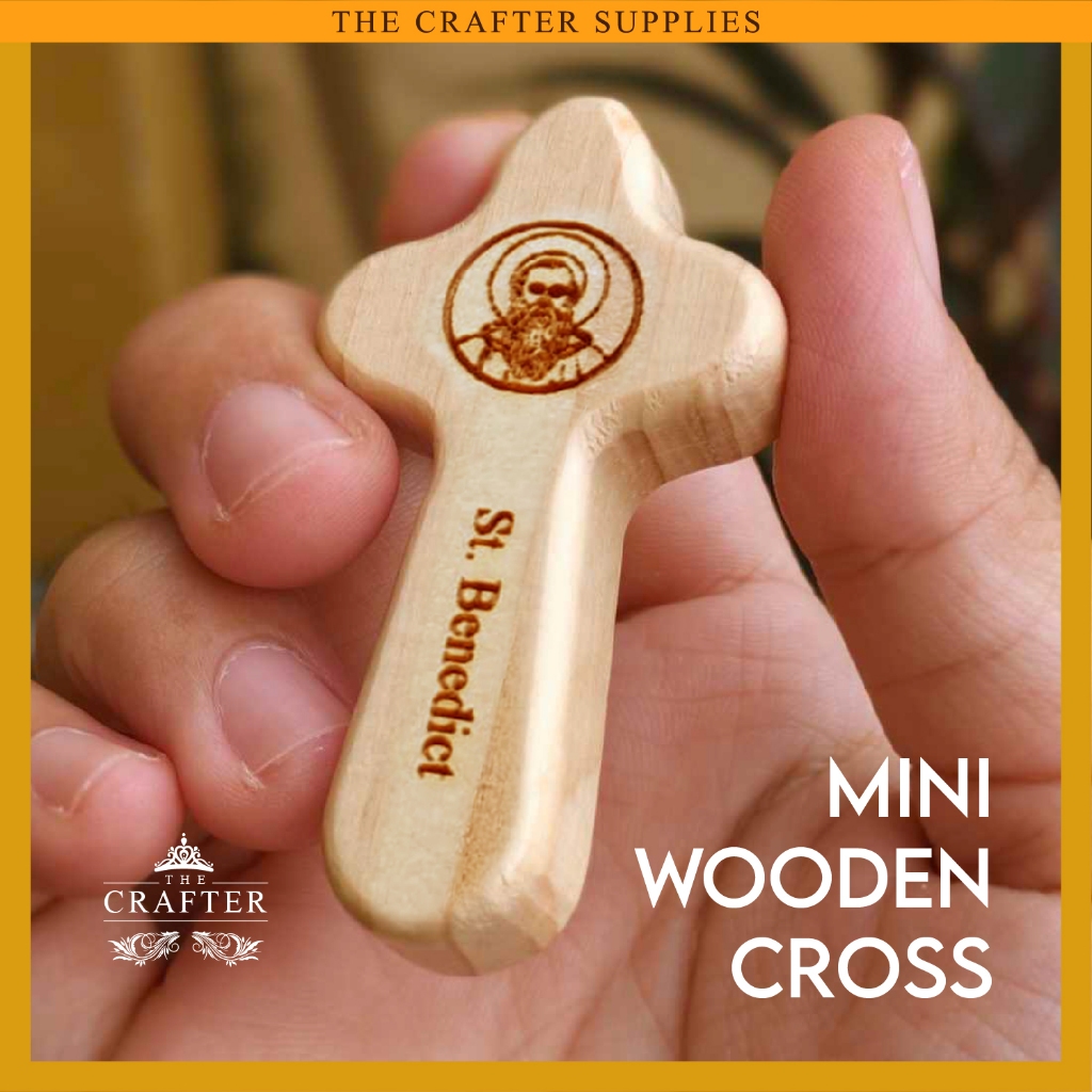 St. Benedict Wood Mini Cross Holding Cross Comfort Cross Praying Cross ...