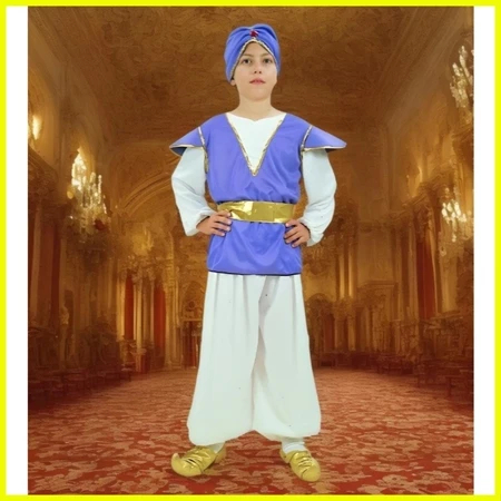Halloween Children's Indian Prince Performance Costume Indian Aladdin ...