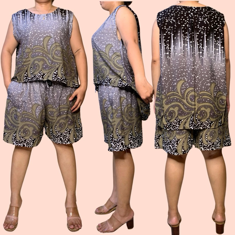 PLUS SIZE XL TO 2XL EDITH CHALLIS TERNO LONG BACK SANDO SHORT | Shopee ...