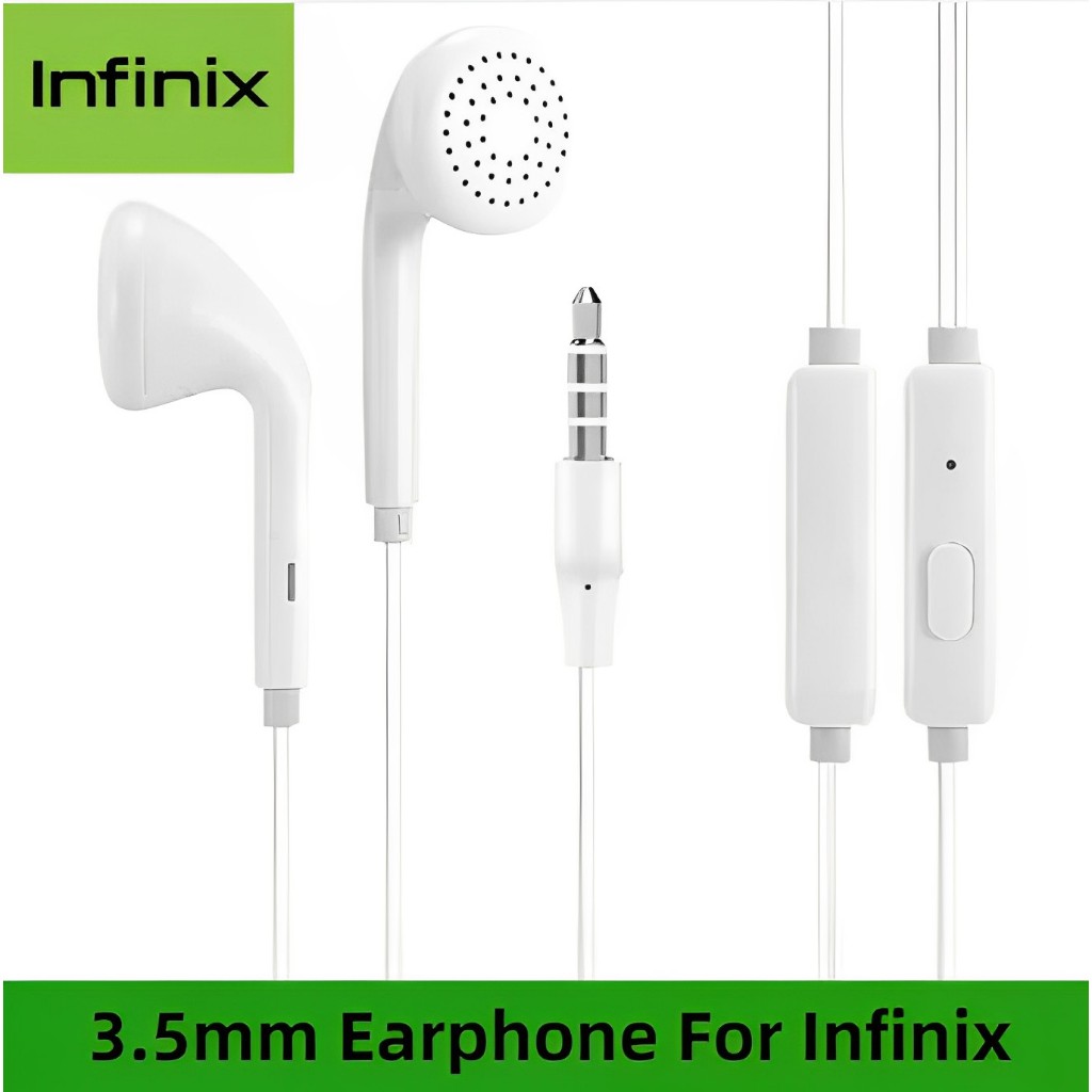 Infinix Tecno Headset Wired Earphone 3.5mm In-Ear. Bass Subwoofer ...