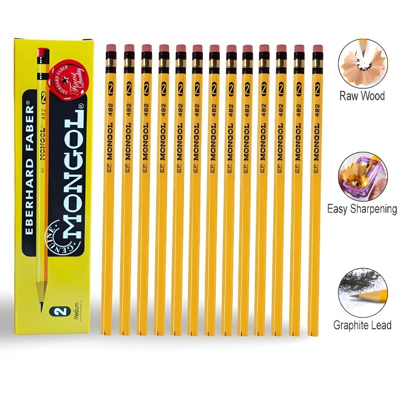 12pcs/Box: Mongol Pencil no. 2 Soft Eraser Original Lapis Art Business ...