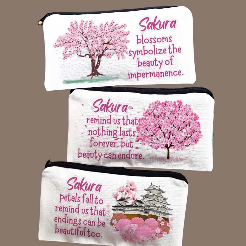 Sakura Cherry Print Cute 4x8" Katsa Canvas Souvenirs Gifts Phone Wallet ...