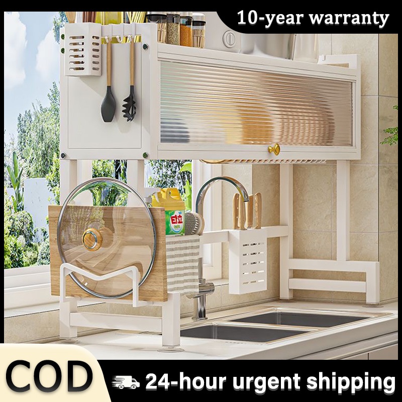 Rack With Cover Dish Cabinet Dish Drainer Dish Drying Rack Plate ...