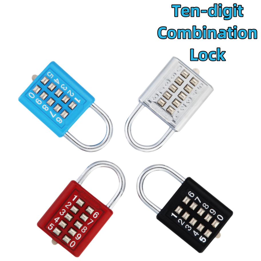 10 Digits Password Code Combination Padlock Heavy Anti-thieft Lock ...