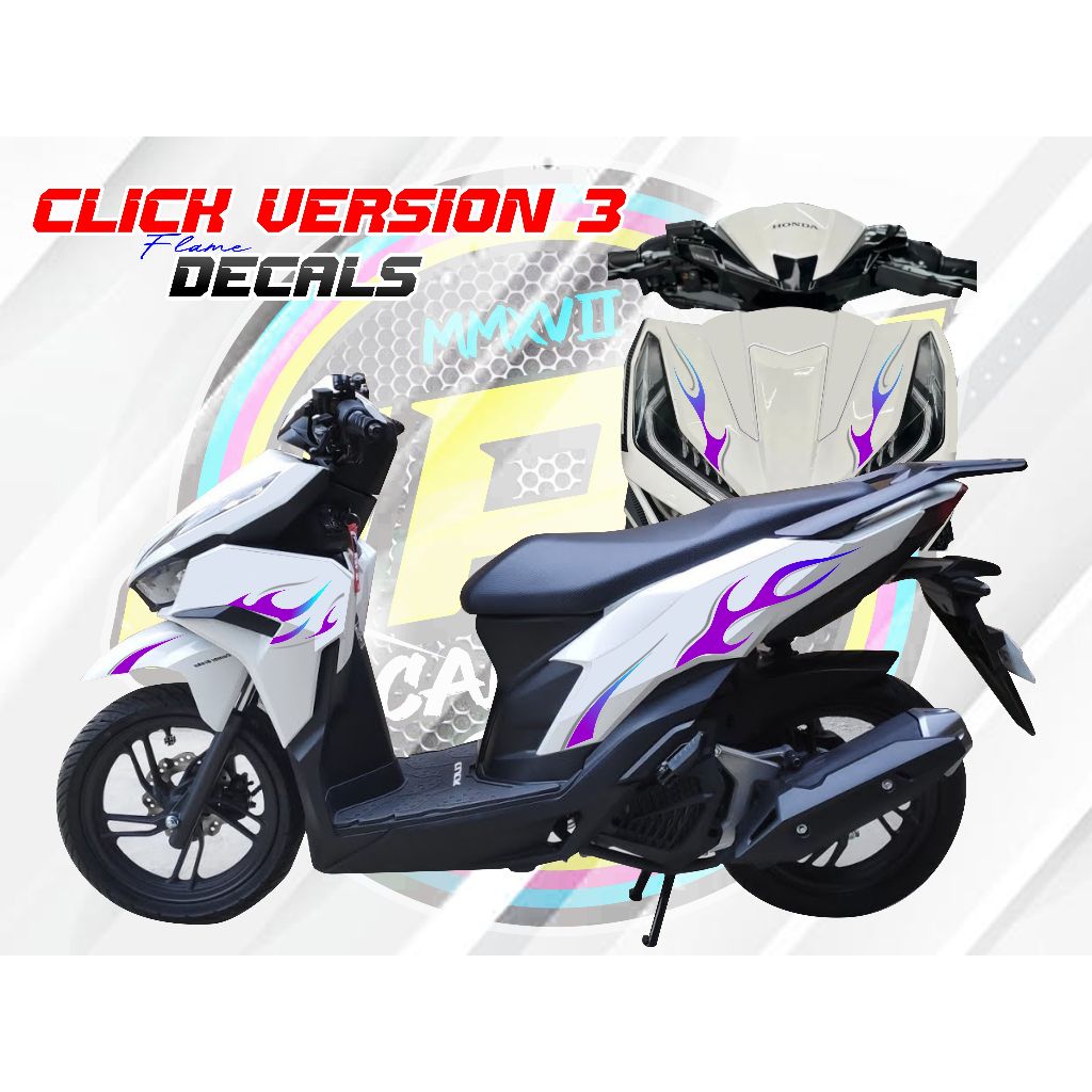 Honda Click Version 3 FLAME Decals-High Quality | Shopee Philippines