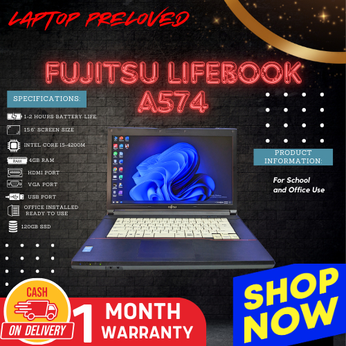 Fujitsu Lifebook A574 | Intel Core i5-4200M | 4GB RAM | 15.6-Inch HD ...