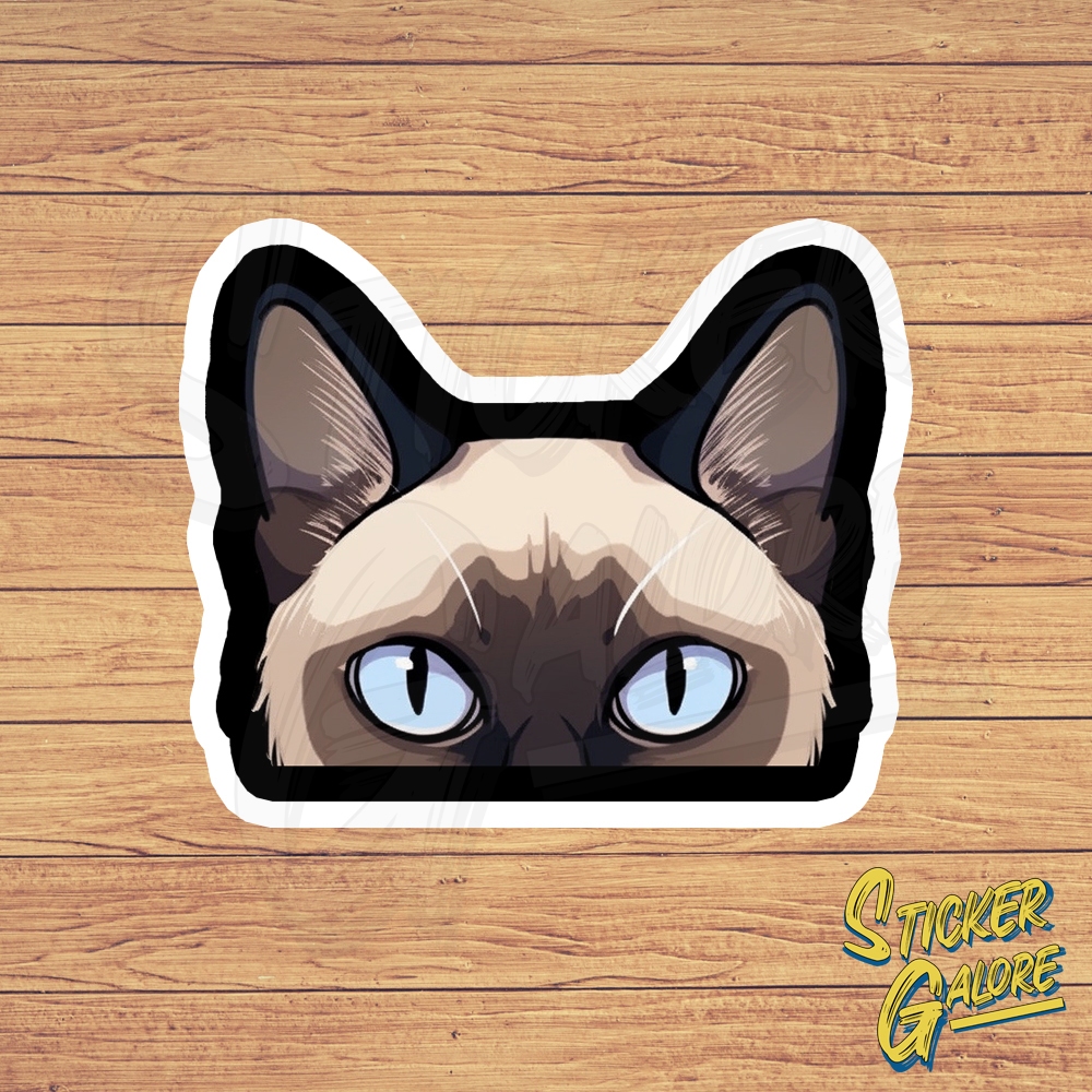 CUTE SIAMESE CAT PEEKER STICKERS WATEPROOF AND SCRATCH PROOF sticker ...