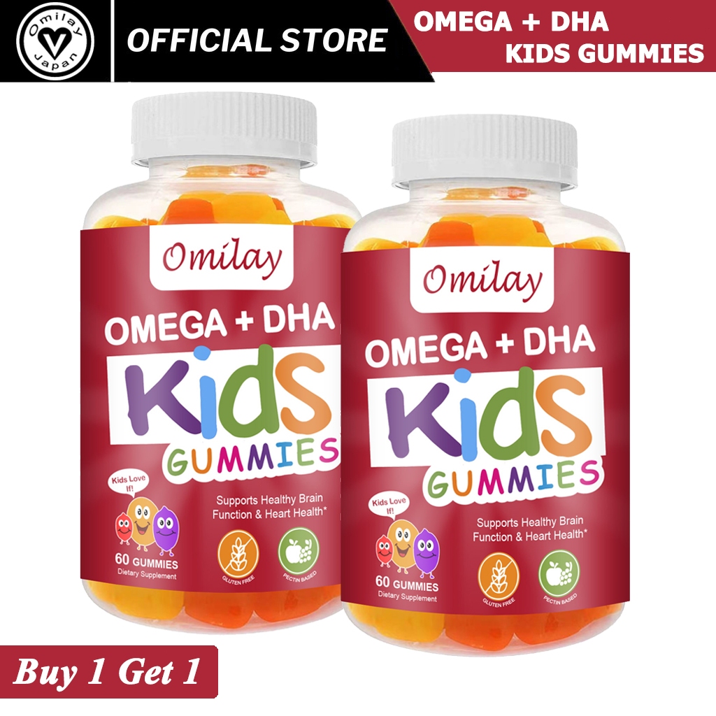 Omilay Omega DHA Gummies for Kids Vitamin Gummy Support Brain Booster ...