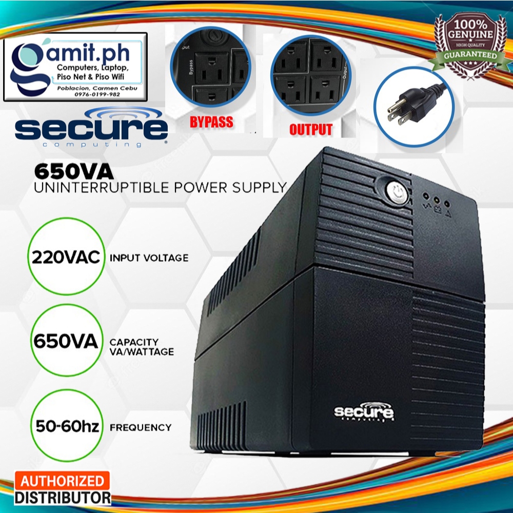 Secure UPS Desktop power surge protection 650va, overload protection ...
