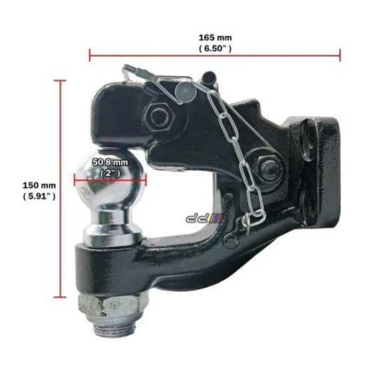 BABEDUO Heavy Duty 8 Ton Ball Combo Pintle Hook Tow Hook Hitch Towing ...