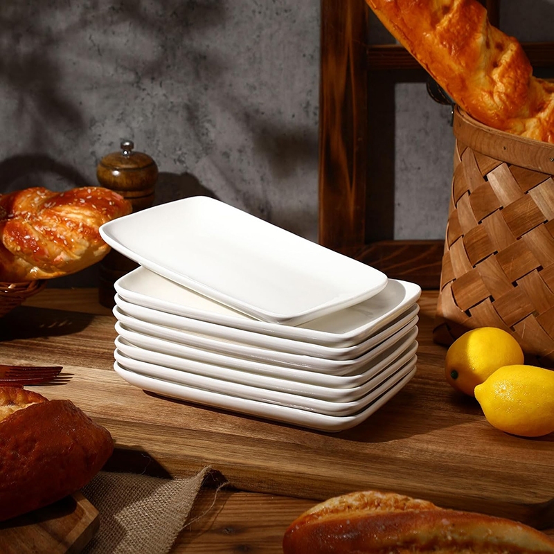 Dailyhome Ceramic Rectangle Plate 10 inch Serving Platter Dish for ...