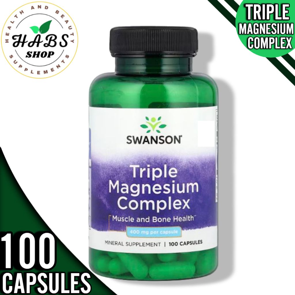 Swanson, Triple Magnesium Complex, 400 mg, 100 Capsules | Shopee ...