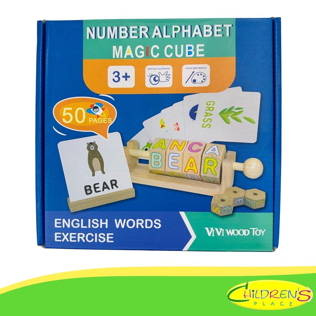 VIVI Wooden Educational Toy Learning Number Alphabet Magic Cube English ...