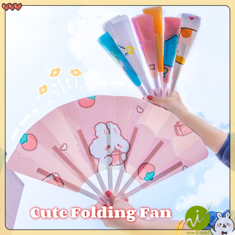 Cartoon Folding fan Cute Plastic hand fan handy fan Summer Cool Fan ...
