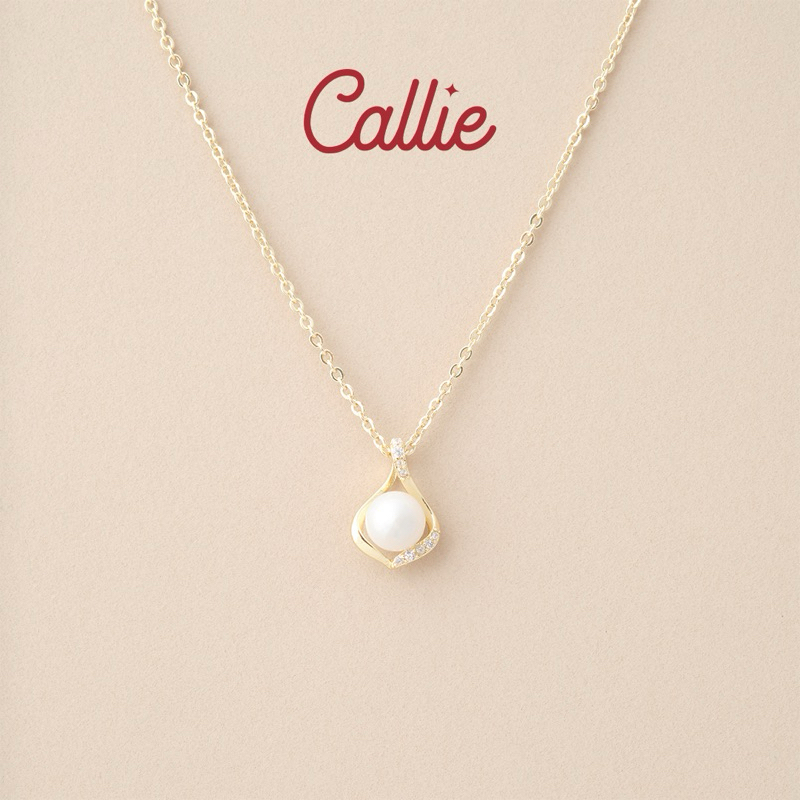 Callie 14k Gold Plated Agatha Pearl Necklace Shop Callie | Shopee ...