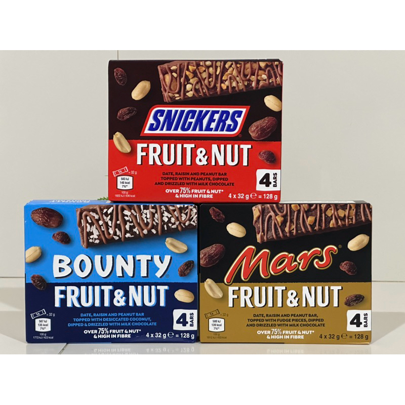SNICKERS / MARS / BOUNTY FRUIT & NUT 4 BARS | Shopee Philippines